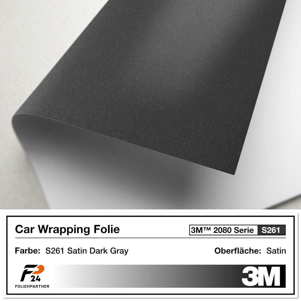 3M 2080 S261 Satin Dark Grey Car Wrap Autofolie, 37,50