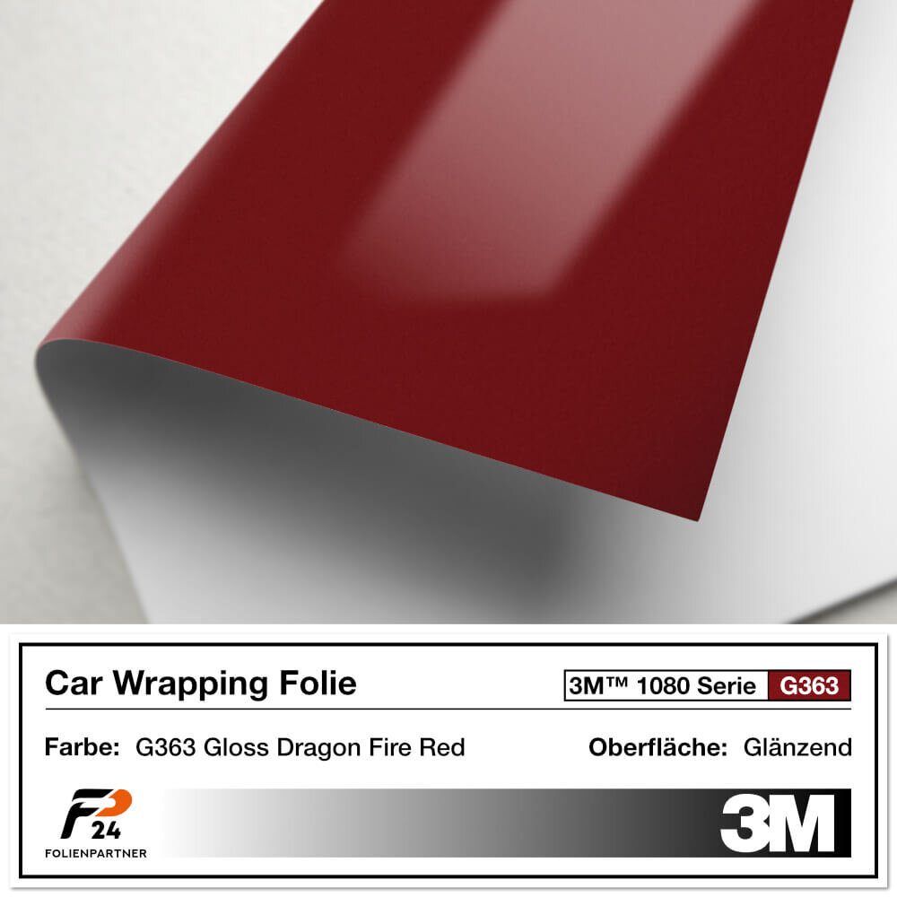 3M 1080 G363 Gloss Dragon Fire Red Car Wrap Autofolie, 40,95