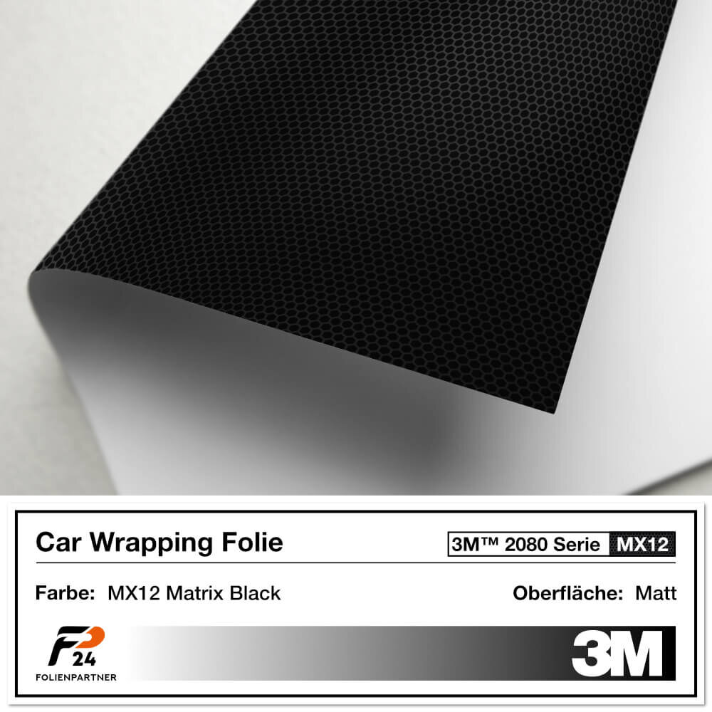 3M 2080 MX12 Matte Matrix Black Car Wrap Autofolie, 72,49